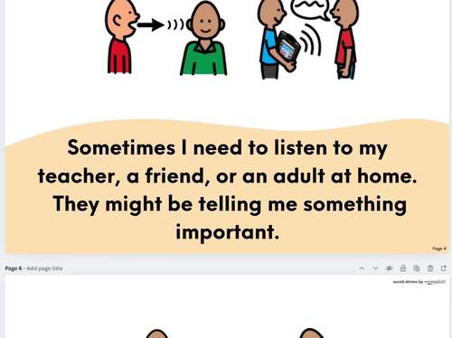 I Can Listen - Social Story by ACCESSable | TPT