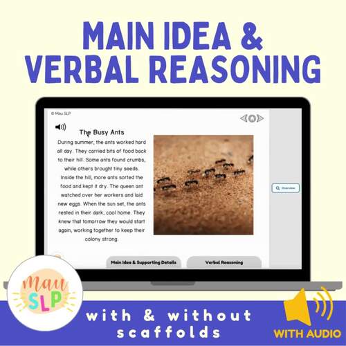 Main Idea and Verbal Reasoning Boom Cards™ by Mau SLP | TPT