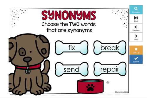 Synonyms Digital Task Cards | Synonyms Boom Cards Digital Resources 1st ...