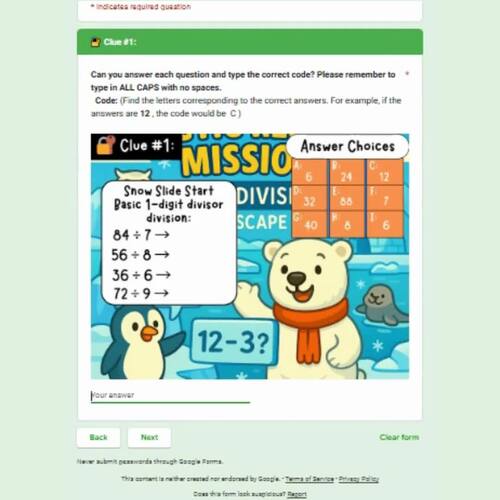 Arctic Rescue Mission | Long Division Digital Math Escape Room ...