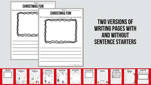 Christmas Break Packet, Lower Elementary Christmas Packet, Christmas ...