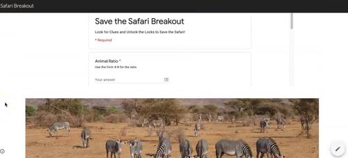 Digital Escape Breakout Ratios Proportions & Unit Rates - Save the Safari