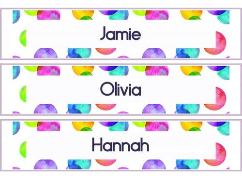 Student Name Labels - LARGE - Dot Theme (EDITABLE) | TPT
