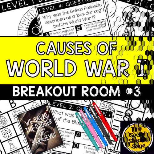Causes of World War I Breakout Room Escape - Reading Comprehension Activity