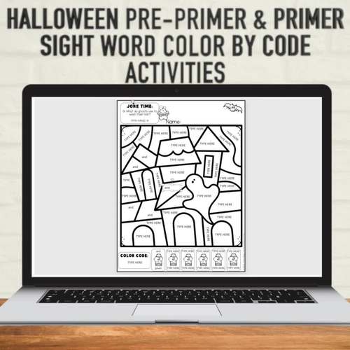 Halloween Sight Words Coloring Sheets Practice Pages Color by Code ...