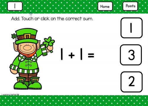 Doubles and Doubles Plus 1, St. Patrick's Day Google Classroom Distance ...