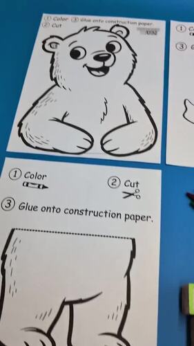 Polar Bear Art Project Winter Craft Fine Motor Craftivity by BottsyFUN