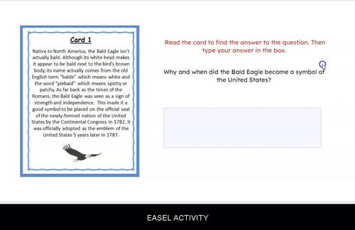 Bald Eagle Symbol of America Scavenger Hunt with Easel Option | TPT