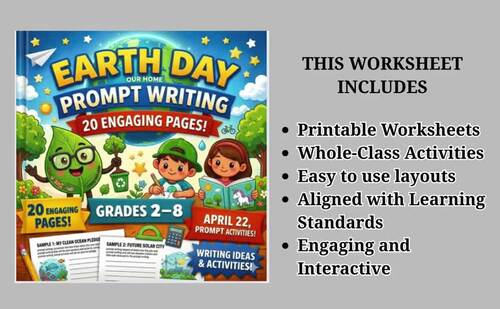 Earth Day Writing Prompts Grades 2–8 | 20 Fun & Engaging Activities ...