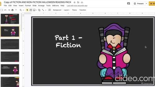 DIGITAL Fiction & Non-fiction Halloween Vampire Pack | GOOGLE SLIDES