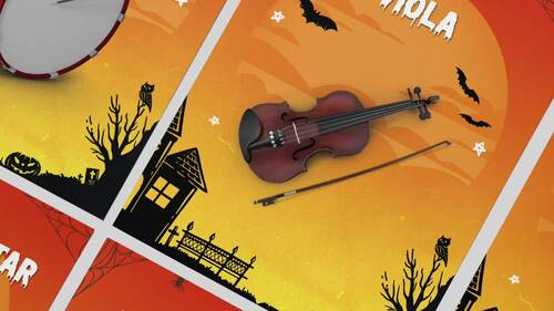 Spooky Symphony: 70 Halloween Themed Musical Instruments Posters Collection