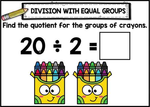 Intro to Division Equal Groups Digital Printable Division Task Cards ...