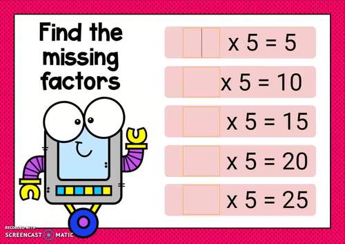 Multiplication Table of 5 Boom Cards™ Distance Learning by Creating 4 ESL