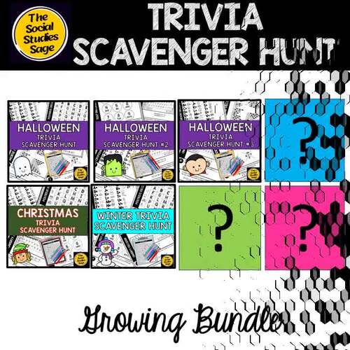 Trivia Scavenger Hunt Puzzle Game Bundle - Critical Thinking Activities