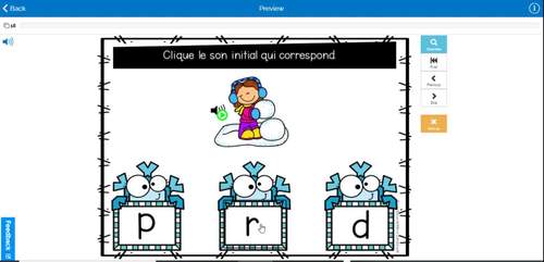 French Boom Cards le son initial: Winter/hiver Edition | TPT