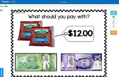 What Bill Should You Pay With? Canadian Dollars Money Boom™ Cards Activity