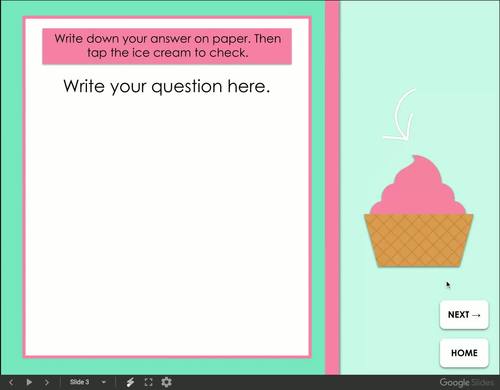 Google Slides PPT Game Template | Digital Editable Self-Checking | Ice ...