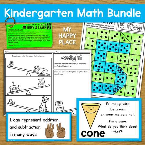 Kindergarten Math Activities Bundle - Skills Practice, Teaching Tools ...