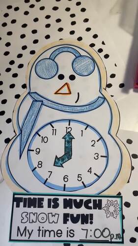 Telling Time Snowman Clock Craft by The Teaching Diva Corner | TPT