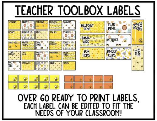 Bee Theme Classroom Decor Bundle | Editable Bulletin Boards, Labels ...