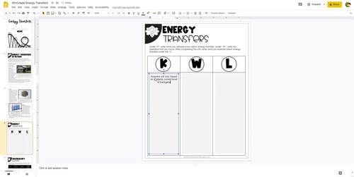 Energy Transfers No Prep Science Packet | Print + Google | 4th Science ...