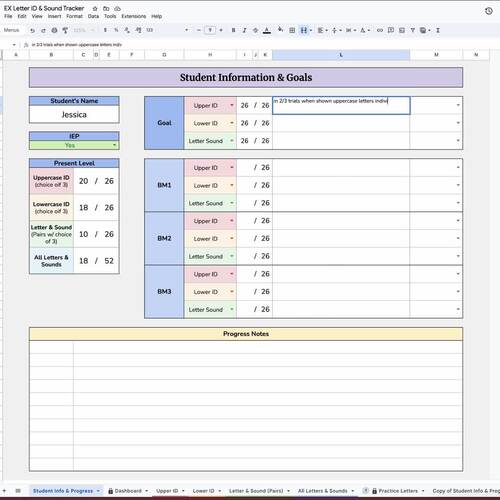 Letter ID & Sound Tracker | Visual Progress Monitoring + Auto Practice ...