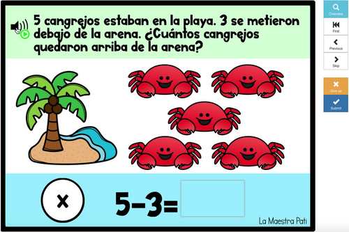 Boom Cards in Spanish- Restas- Problemas de palabras hasta 10 | TPT