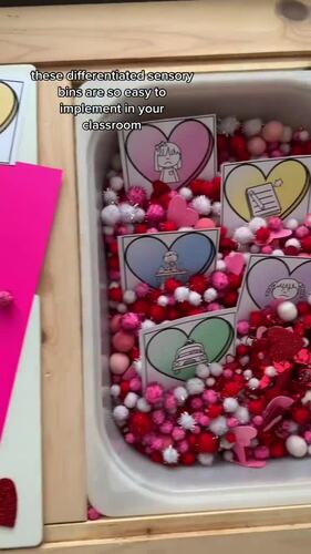 February Sensory Bin | Valentines Day | Alphabet Sight Word Center