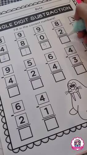 Engaging Second Grade Single Digit Subtraction Worksheets for Fun Math ...