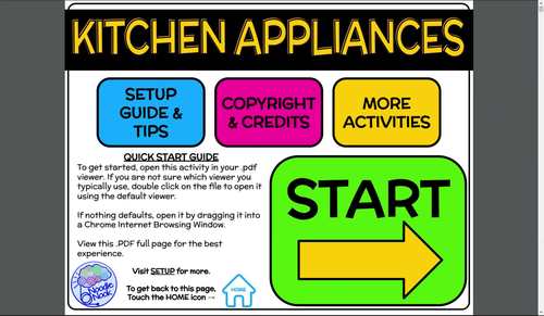 Kitchen Appliances- a DIGITAL Interactive PDF for Special Ed in Upper ...