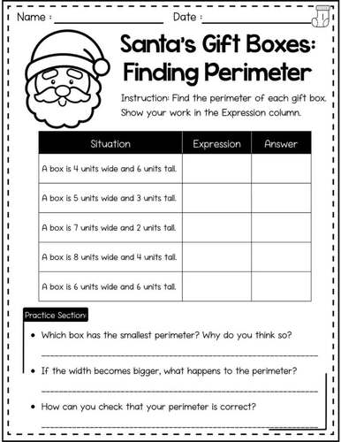 Christmas Area and Perimeter Activities | Fun Math Worksheets for ...