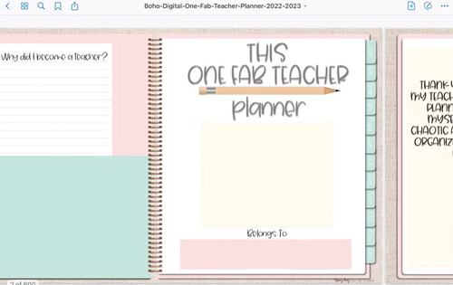 Boho Digital One Fab Teacher Planner 2022-2023 by One Fab Teacher