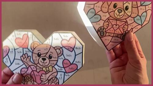 Valentine's Day Math Craft 4th & 5th Grade, Multiplication Division ...