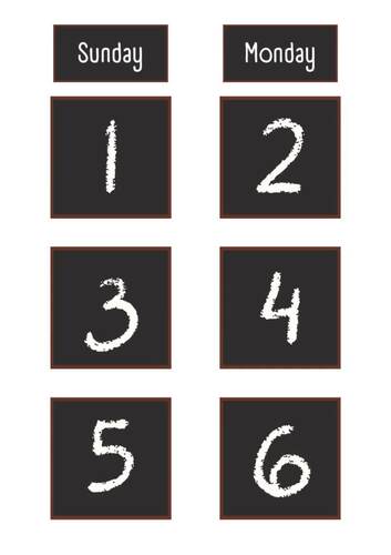 Chalkboard Calendar Kit by The Preppy Para | TPT