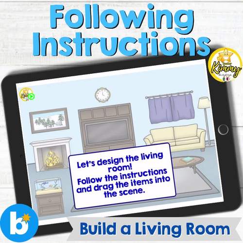Following Instructions Build a Living Room Boom Cards by Teacher Kimmy