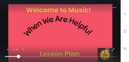 No-Prep for Music Sub: Music Lesson Plan + Video Link "When We Are Helpful"