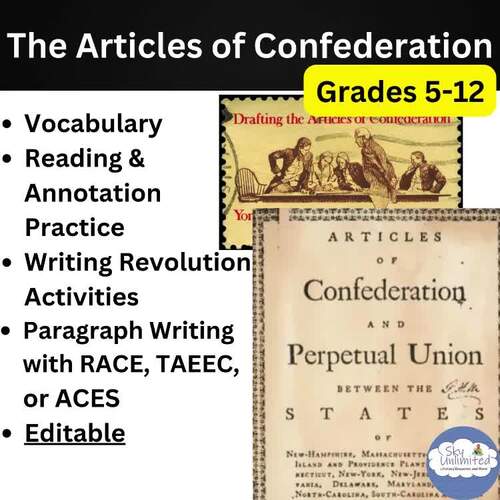 Articles of Confederation: Writing Revolution-Aligned U.S. Lesson ...