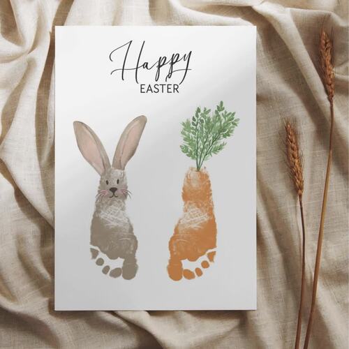Easter Footprint Bunny Craftivity, Toddler Craft Preschool Keepsake ...
