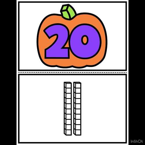 Halloween Skip Counting by 10s Matching Cards | 1st Grade Task Activity