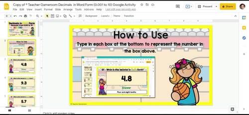 Decimals in Word Form Google Activity by Teacher Gameroom | TPT