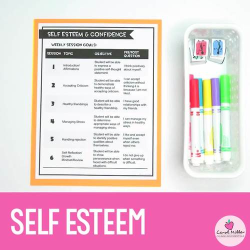 Self Esteem Individual Counseling Curriculum | Confidence | TPT