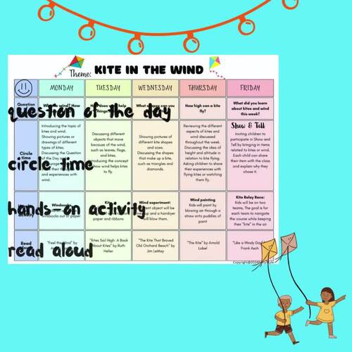 KITES IN THE WIND - Preschool Weekly Lesson Plan by PavlyStyle | TPT