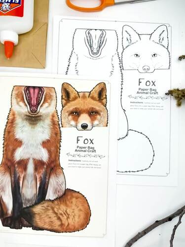 Fox | Paper Bag Puppet | Printable Craft | Foxes by Simply Schoolgirl