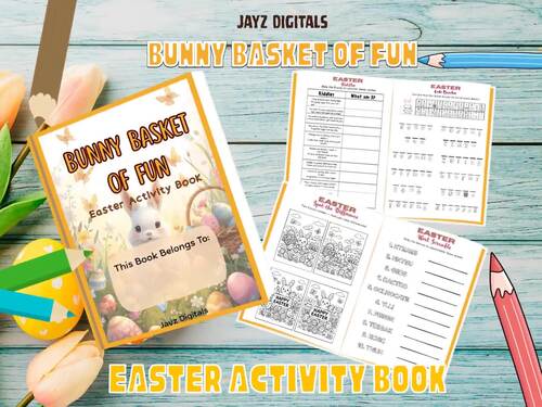 Bunny Basket of Fun Easter Activity Book | Puzzles, Games, Coloring Pages