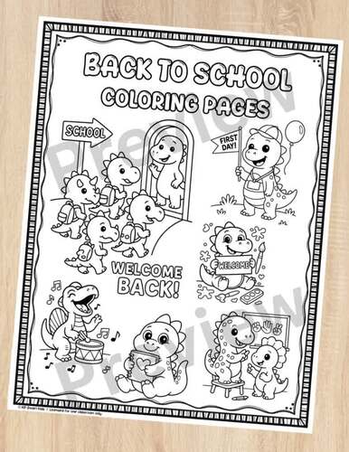 Back to School Dinosaur Coloring Pages | First Week of School ...