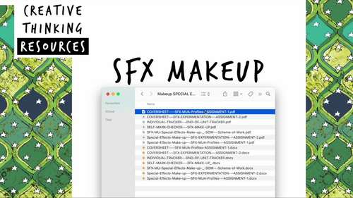 Makeup SPECIAL EFFECTS | SFX Assignment Briefs | 8 Lessons | TPT