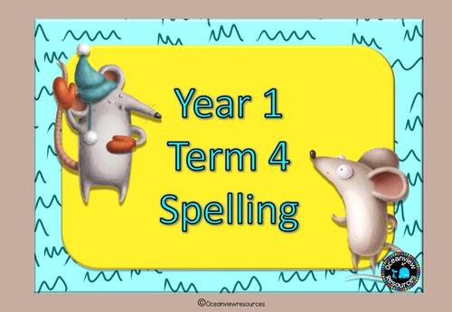 Spelling Pack for Term 4 Grade 1 - Suitable for Distance Learning
