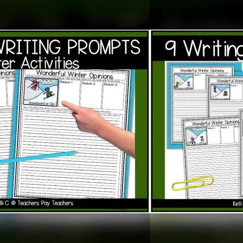 Opinion Writing Prompts About Winter Activities by Kelli C | TPT