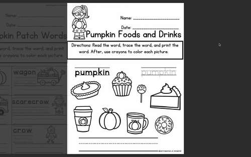 Emergency Sub Plans Printables Fall Pumpkins Bundle - PreK, Kinder, TK ...