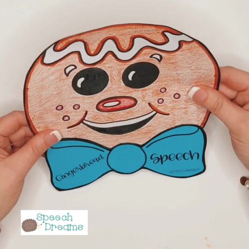 Gingerbread Man Speech Craft (articulation language) Craftivity | TpT